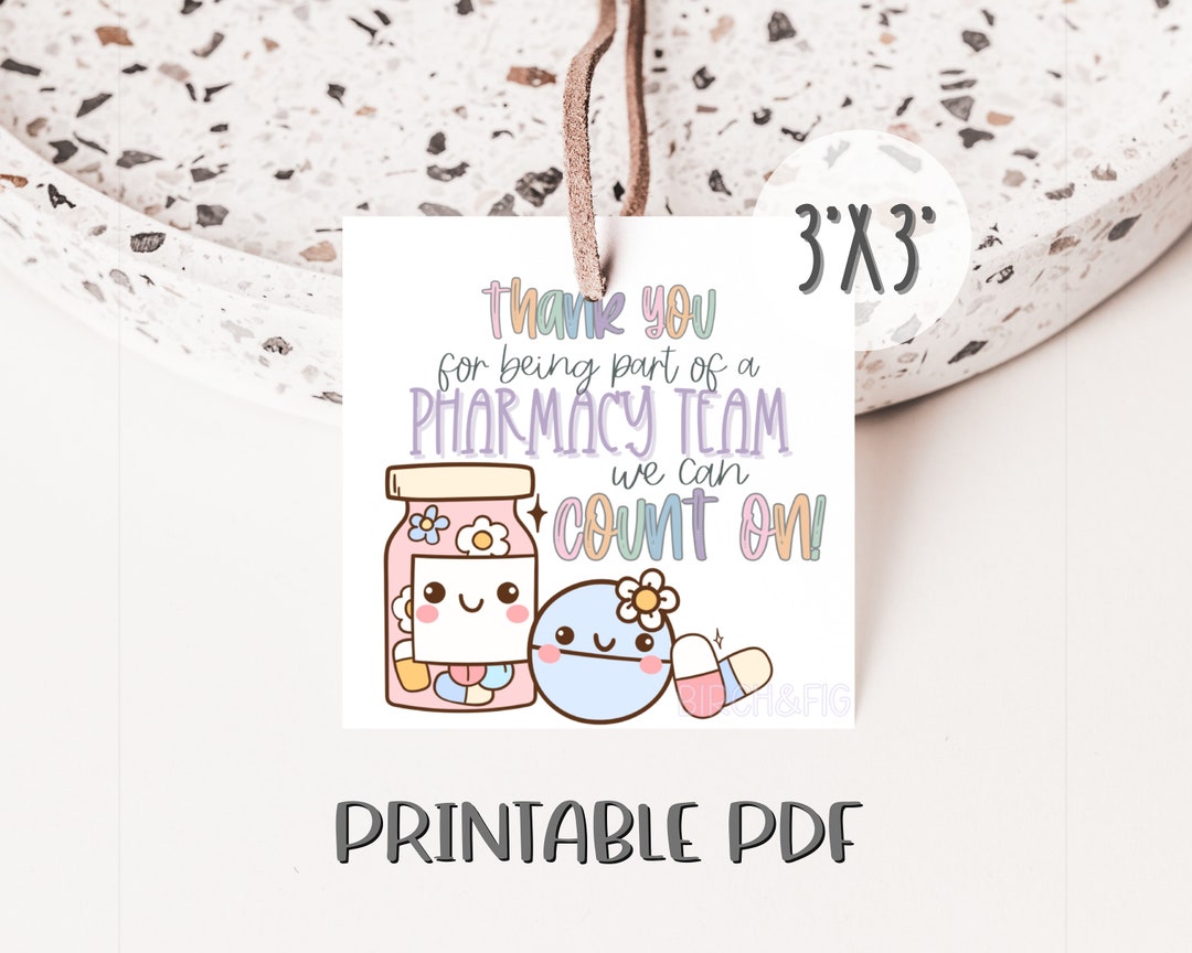 PHARMACIST & PHARMACY Week Printable Gift Tag | Employee Appreciation ...