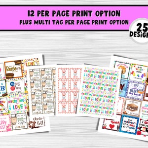 Snack & TREAT I Love You Bundle Gift Tags | 2.5" Square Printable DIY ...