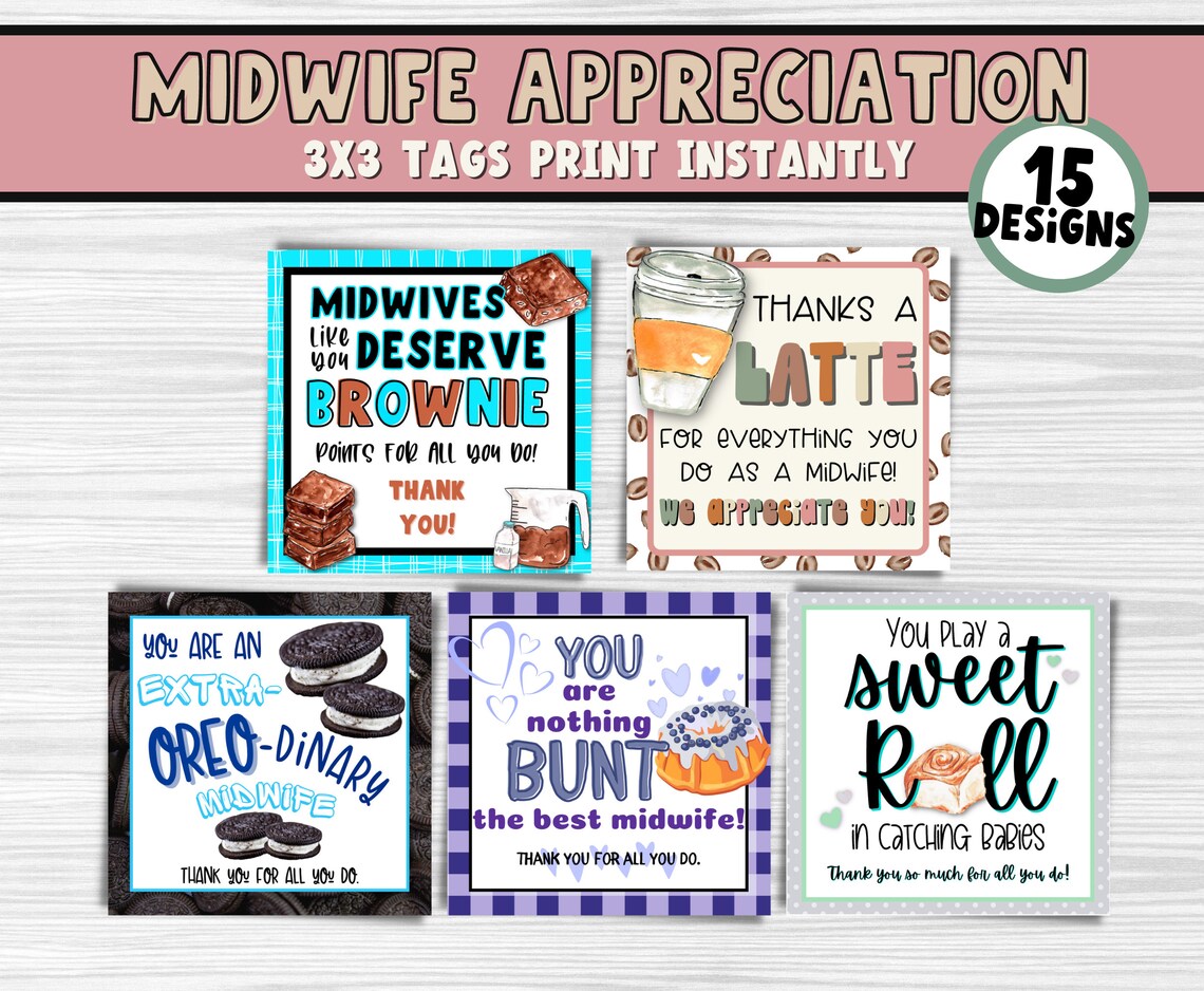Midwifery Week | Midwife Appreciation Gift Tags | National Midwife Week ...