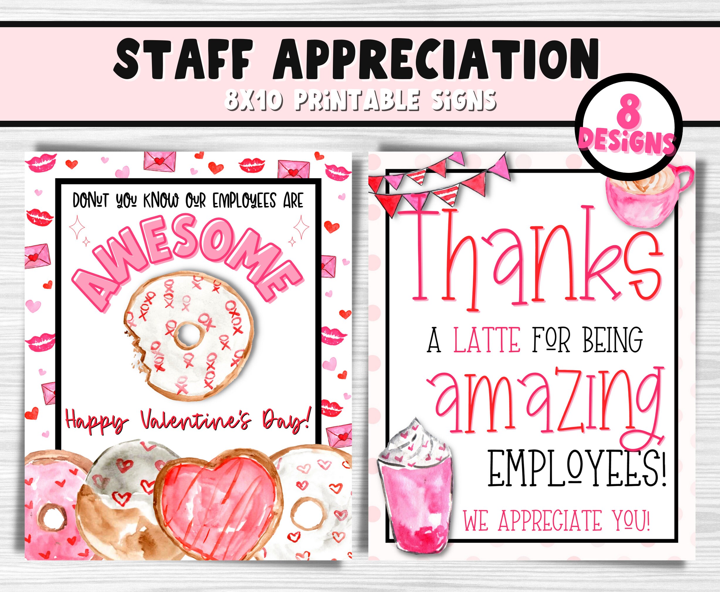 Valentine's Staff Appreciation Sign Bundle DIY Valentine - Etsy