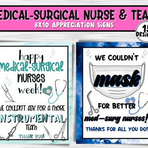 Med-surg Appreciation Week Printable Sign Bundle | Medical Surgical ...