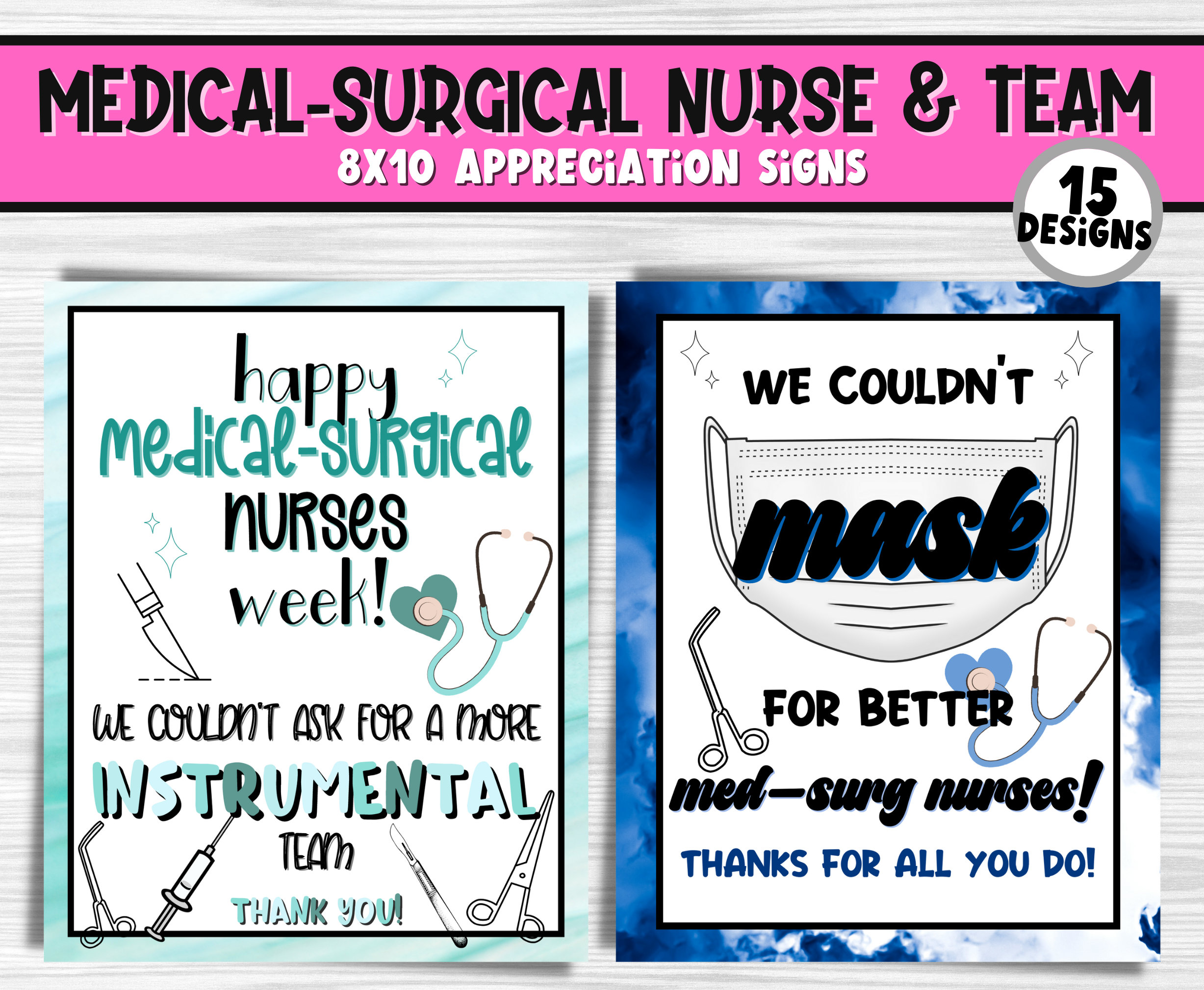 Med-surg Appreciation Week Printable Sign Bundle Medical - Etsy