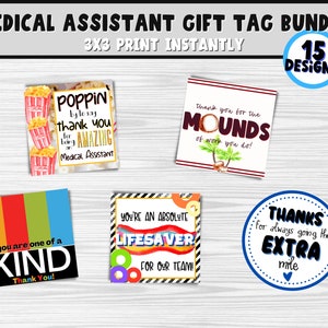 Medical Assistant Appreciation Bundle 15 Gift Tags, Employee ...