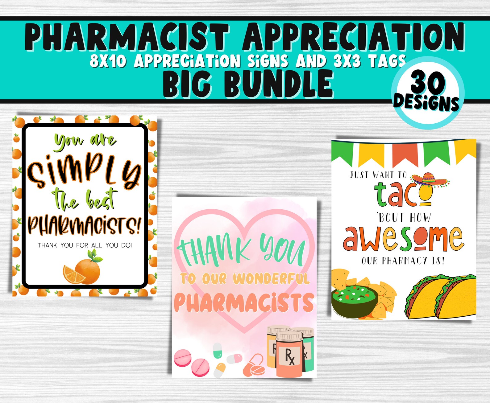 Pharmacists Week Printable Signs and Tags | Pharmacy Appreciation ...