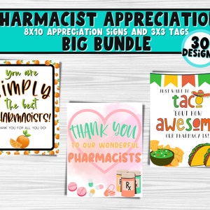 Pharmacists Week Printable Signs and Tags | Pharmacy Appreciation ...