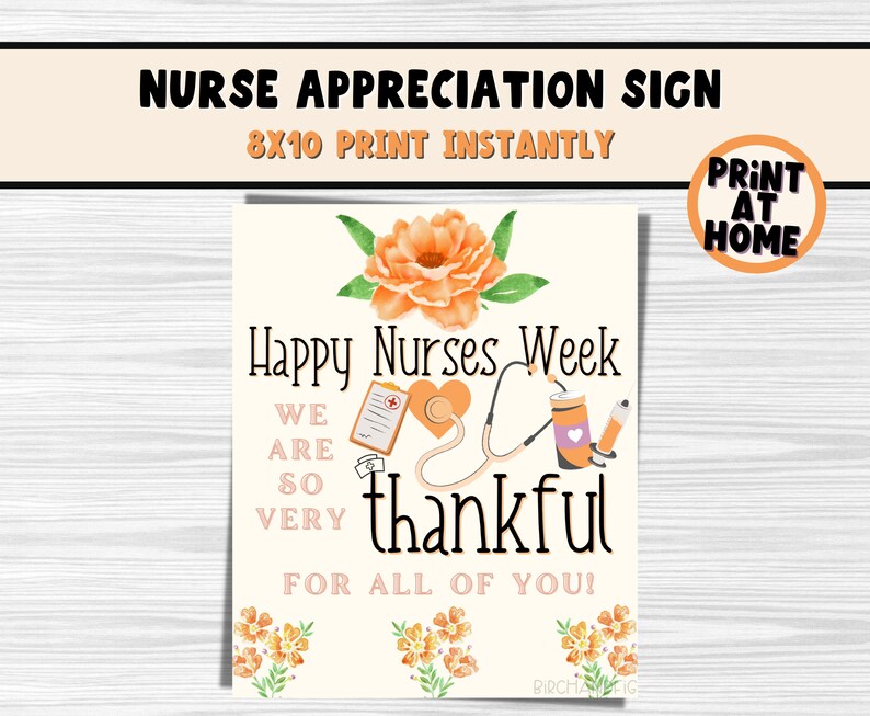 Nurse Appreciation Sign Happy Nurses Week 8x10 - Etsy