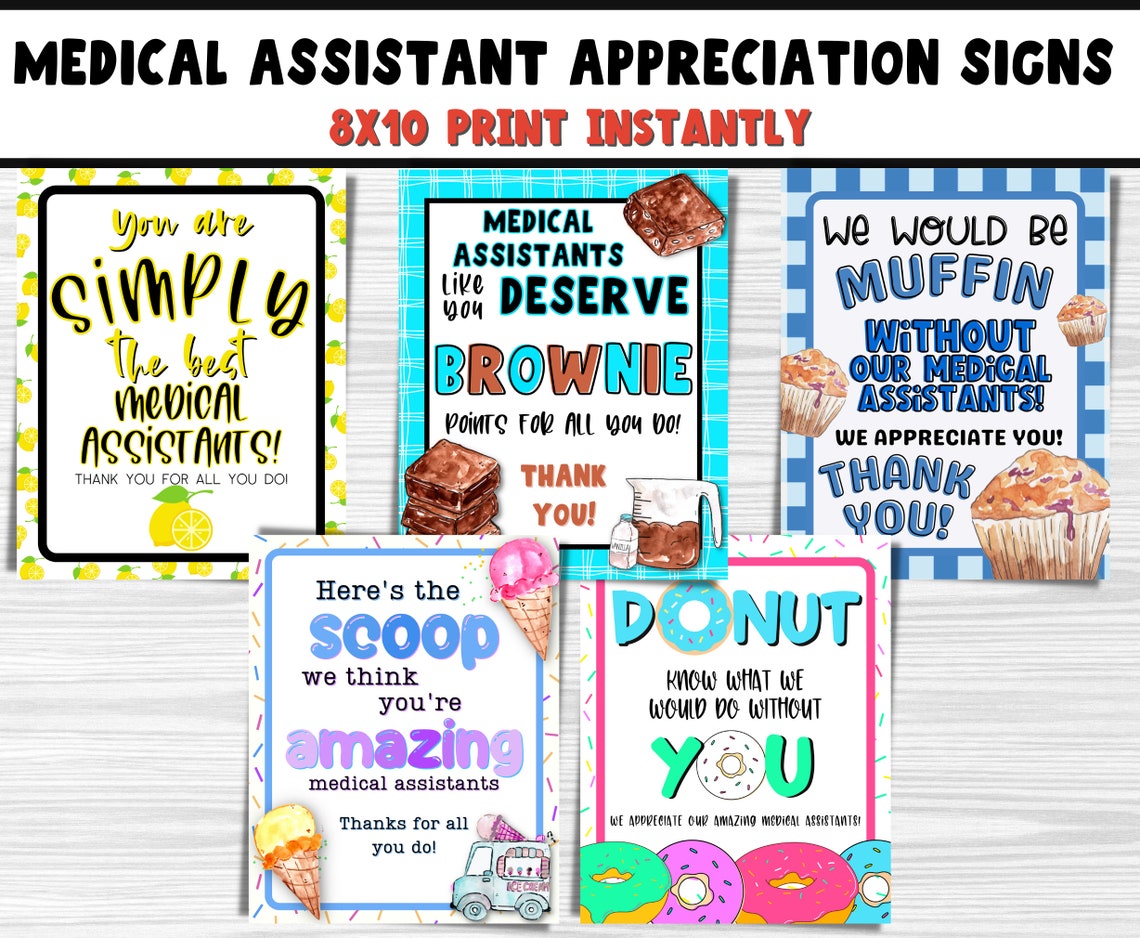 Medical Assistant Appreciation Week Printable Sign Bundle 10 Designs ...