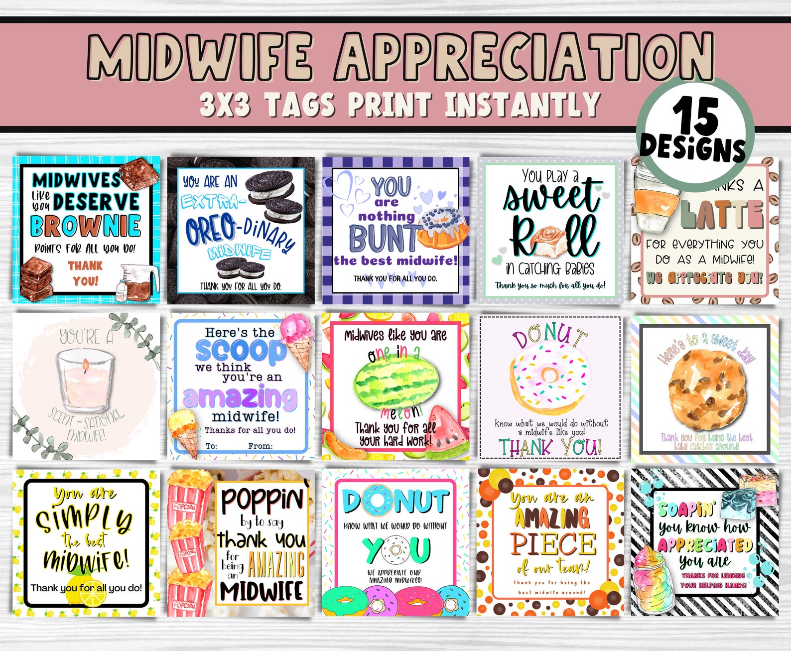 Midwifery Week | Midwife Appreciation Gift Tags | National Midwife Week ...