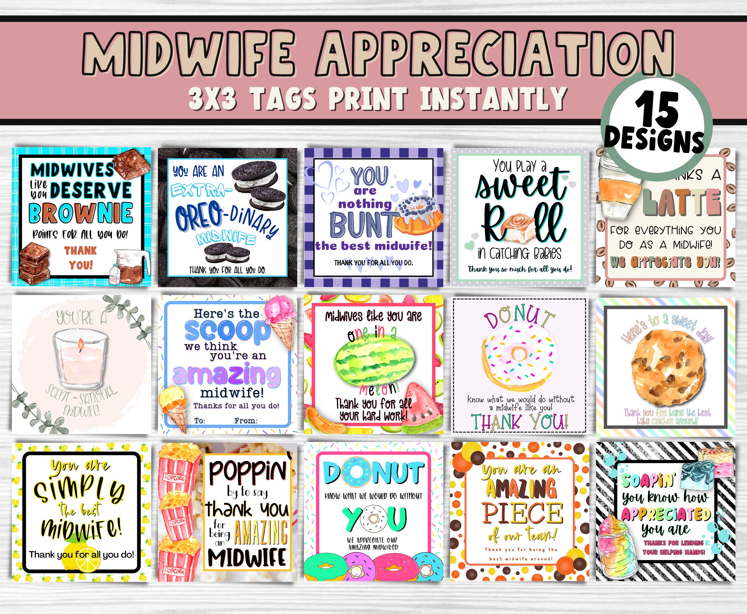 Midwifery Week | Midwife Appreciation Gift Tags | National Midwife Week ...
