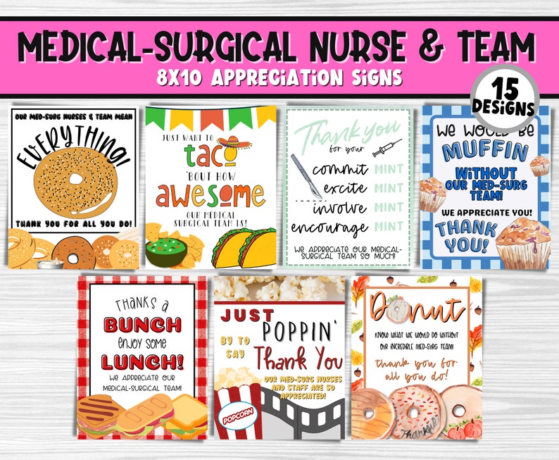 Med-surg Appreciation Week Printable Sign Bundle Medical - Etsy