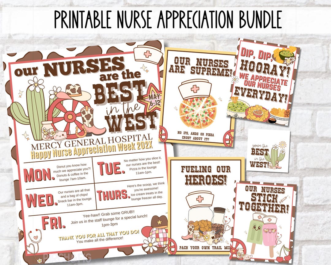 Western Nurses Appreciation Week Editable Itinerary | Hospital Staff ...