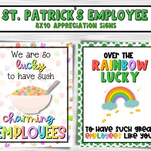 St. Patrick's Day Staff Appreciation Sign Bundle | DIY Lucky Bulk ...