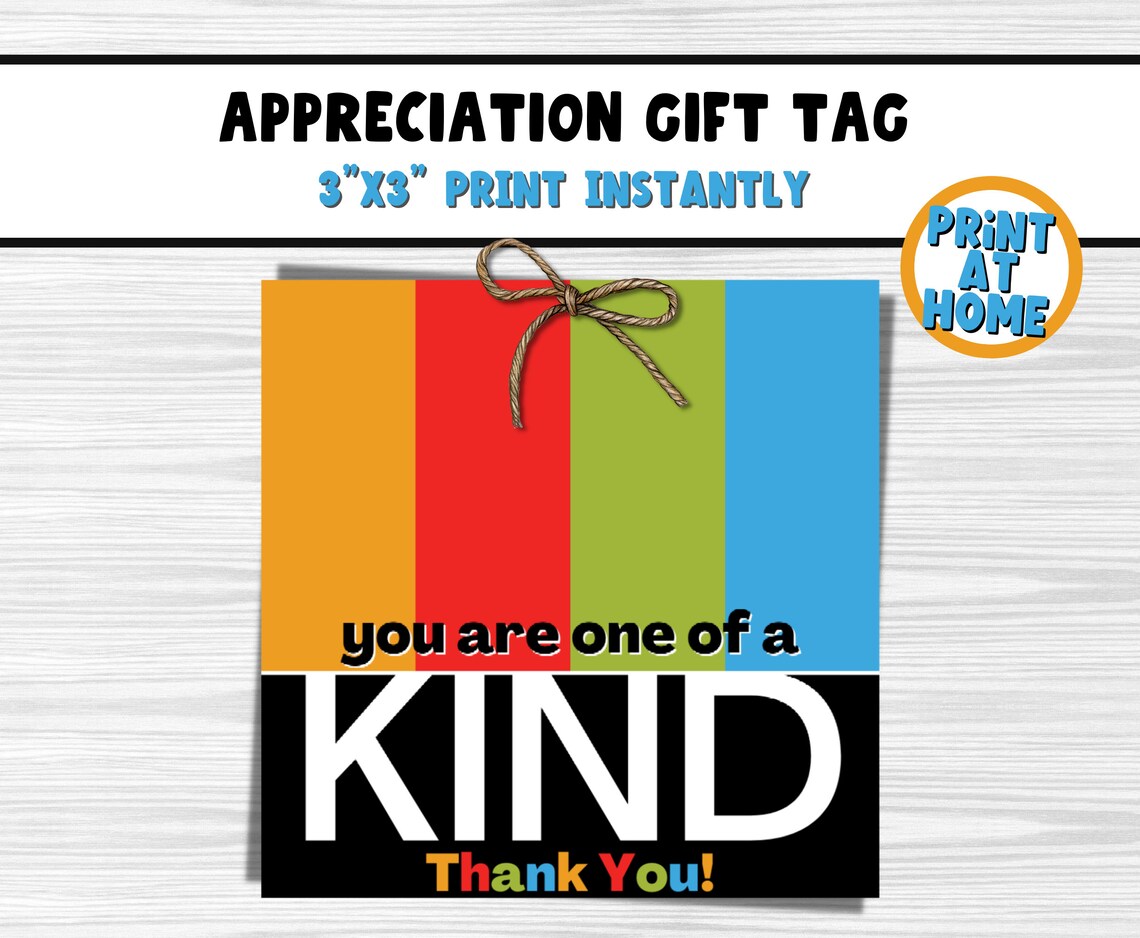 Kind Bar Inspired Thank You Printable Tag, Staff Appreciation Tag ...
