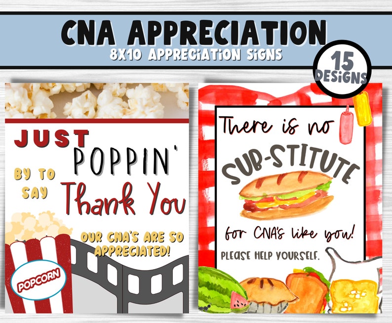 Cna's Printable Appreciation Signs Certified Nurses - Etsy