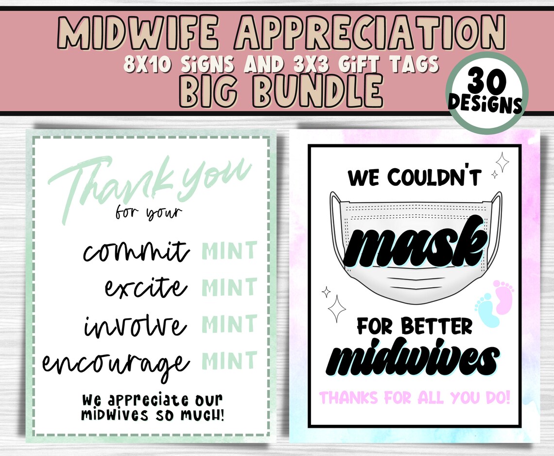 MIDWIFE Week | Midwife Appreciation Signs and Gift Tags | National ...