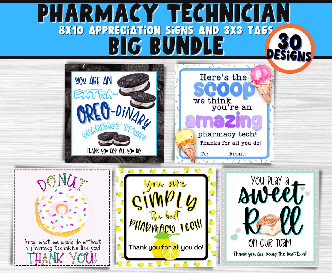Pharmacy Technicians Week Printable Signs and Tags | Pharmacy Tech ...