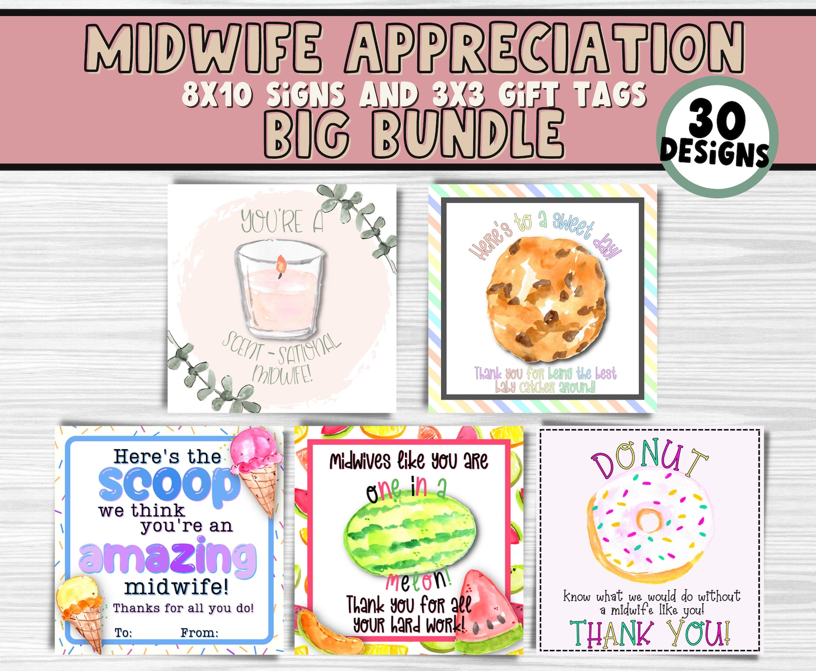 MIDWIFE Week Midwife Appreciation Signs and Gift Tags - Etsy
