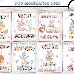 Easter Staff Appreciation Sign Bundle | DIY Spring Bulk Employee ...
