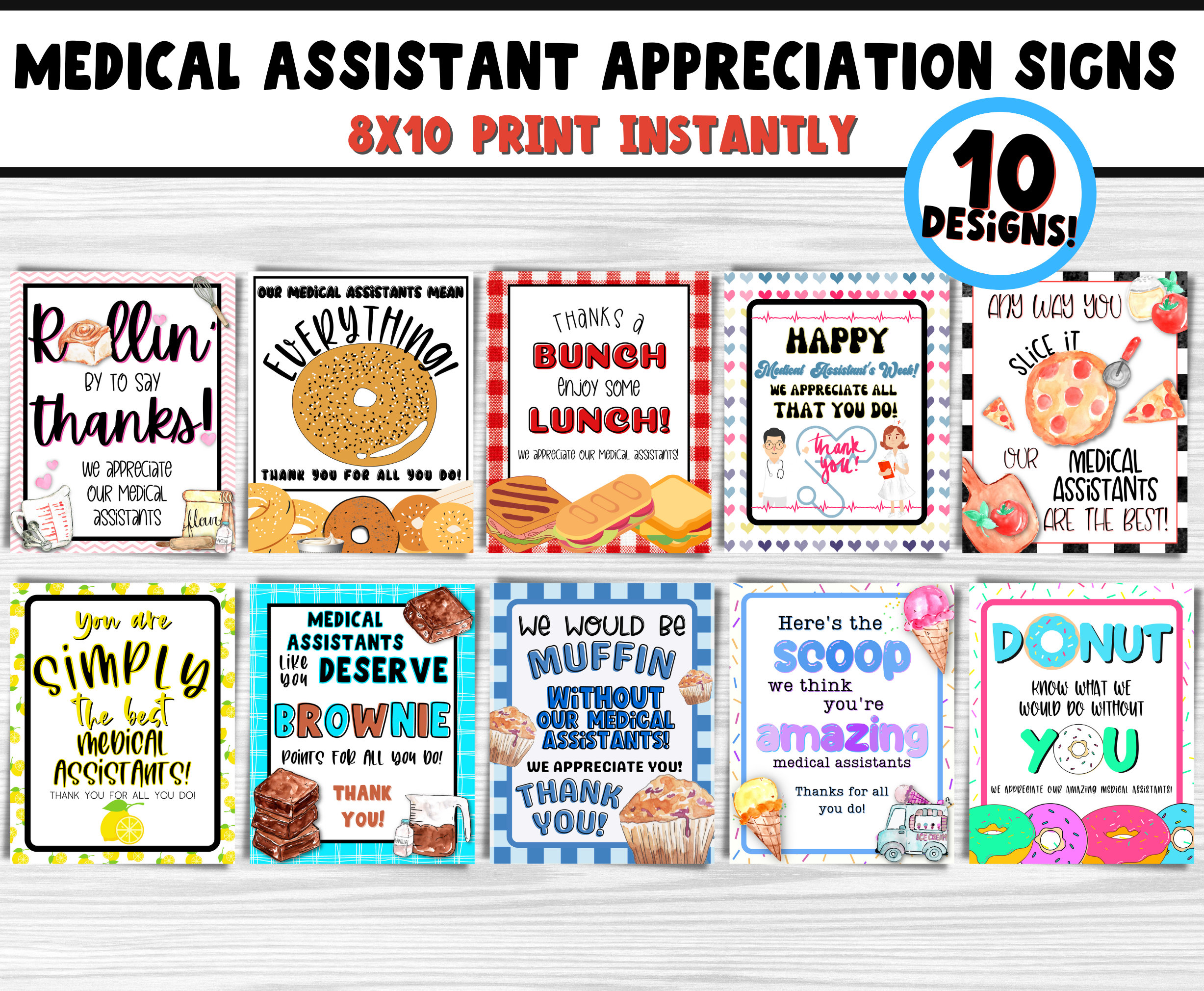 Medical Assistant Appreciation Week Printable Sign Bundle 10 Designs ...