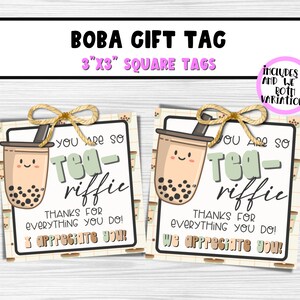 Boba Tea Gift Tag | DIY Printable Gift Tag for Boss or Co-worker ...