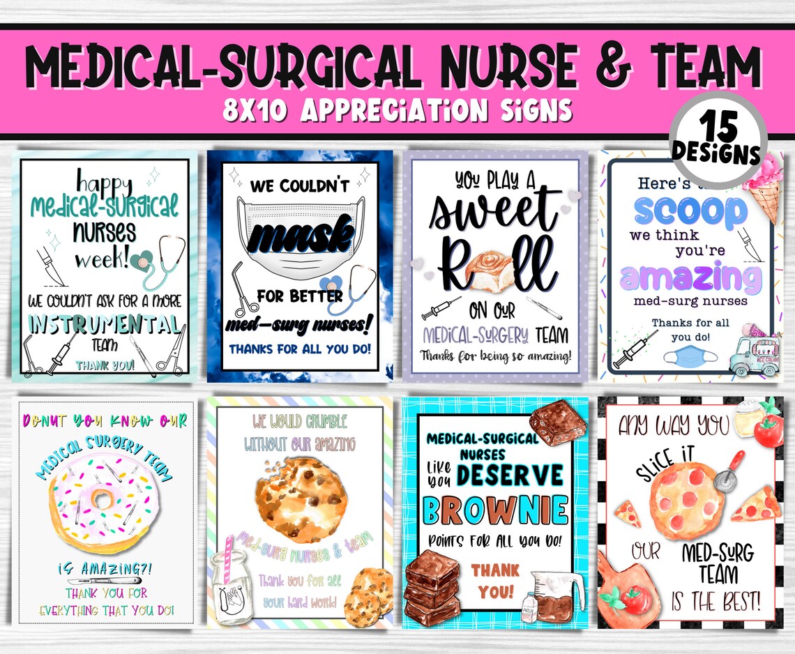 Med-surg Appreciation Week Printable Sign Bundle Medical - Etsy