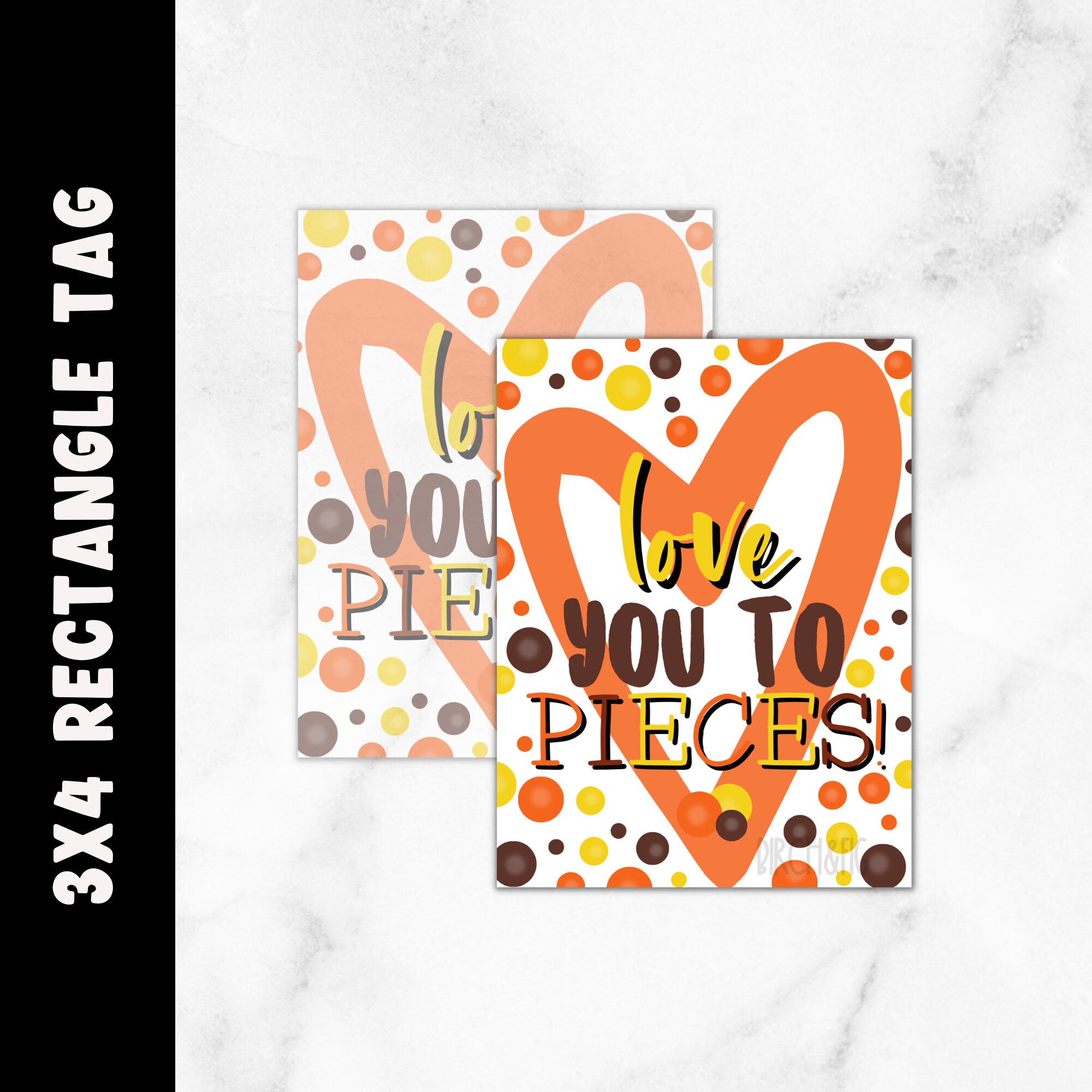 Love You to Pieces Printable Tag 3"x4" - Etsy