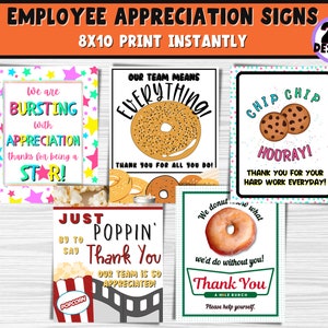 Staff Appreciation Sign Bundle 20 Designs Brunch, Lunch, Cookie, Muffin ...