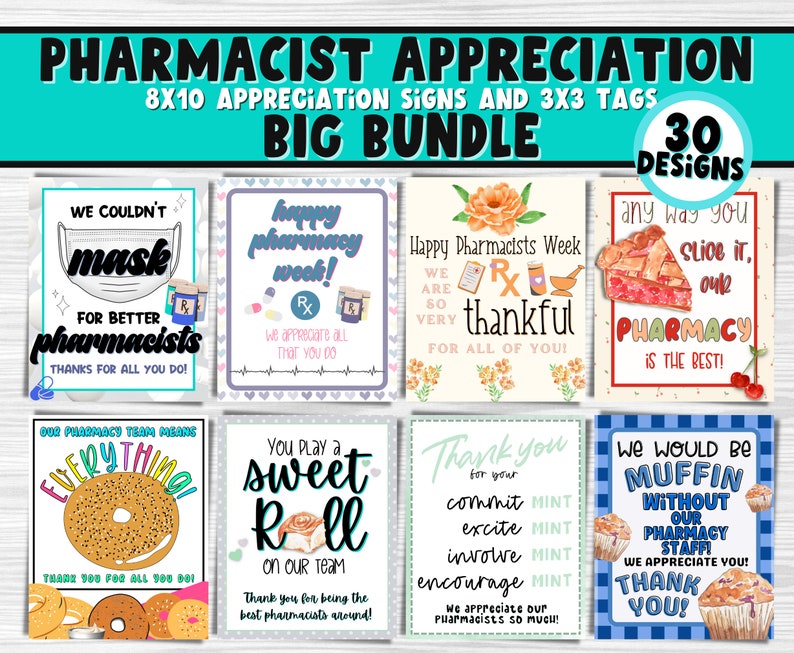 Pharmacists Week Printable Signs and Tags | Pharmacy Appreciation ...