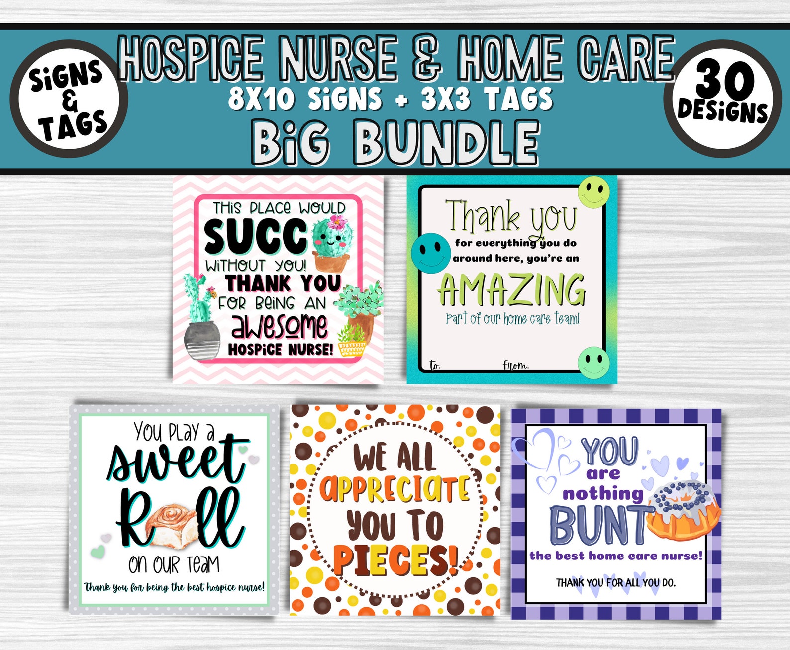 HOSPICE Nurses & Home Care Month Appreciation Printable Signs and Gift ...