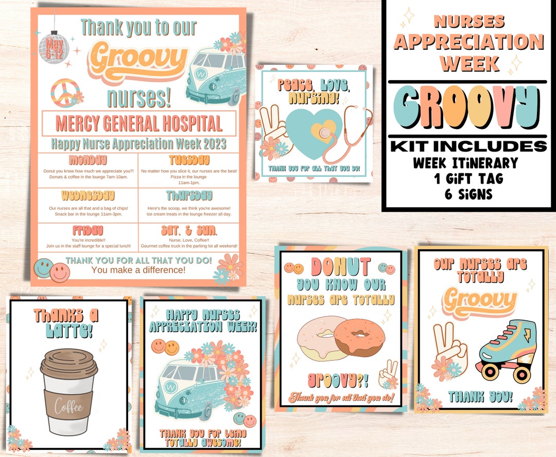 Nurses Appreciation Week Editable Itinerary | Hospital Staff DIY Bulk ...