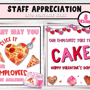Valentine's Staff Appreciation Sign Bundle | DIY Valentine Bulk ...