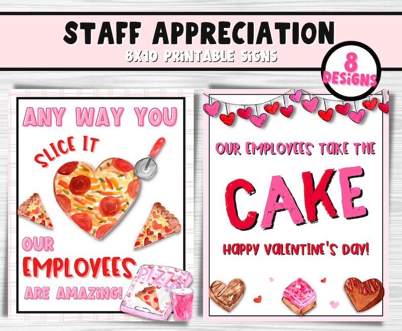 Valentine's Staff Appreciation Sign Bundle DIY Valentine - Etsy