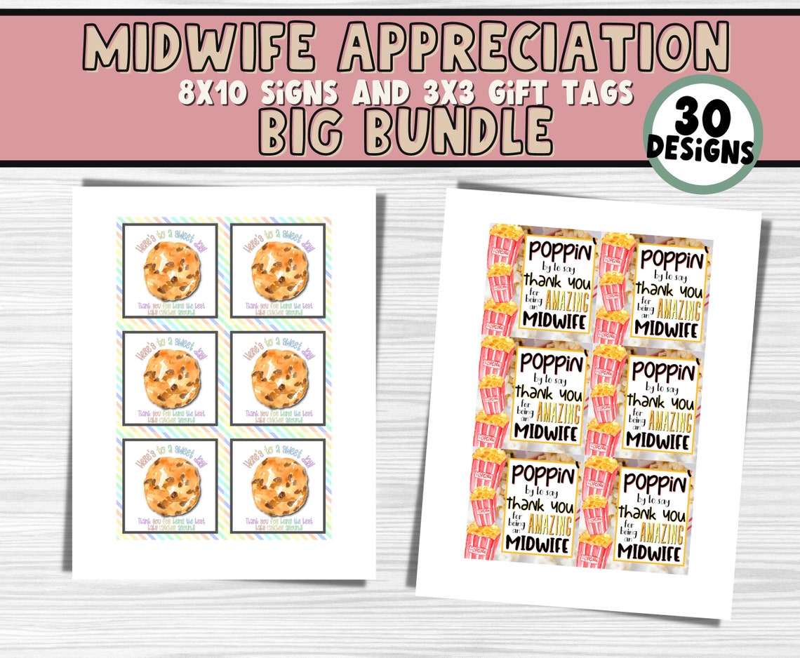 MIDWIFE Week Midwife Appreciation Signs and Gift Tags - Etsy