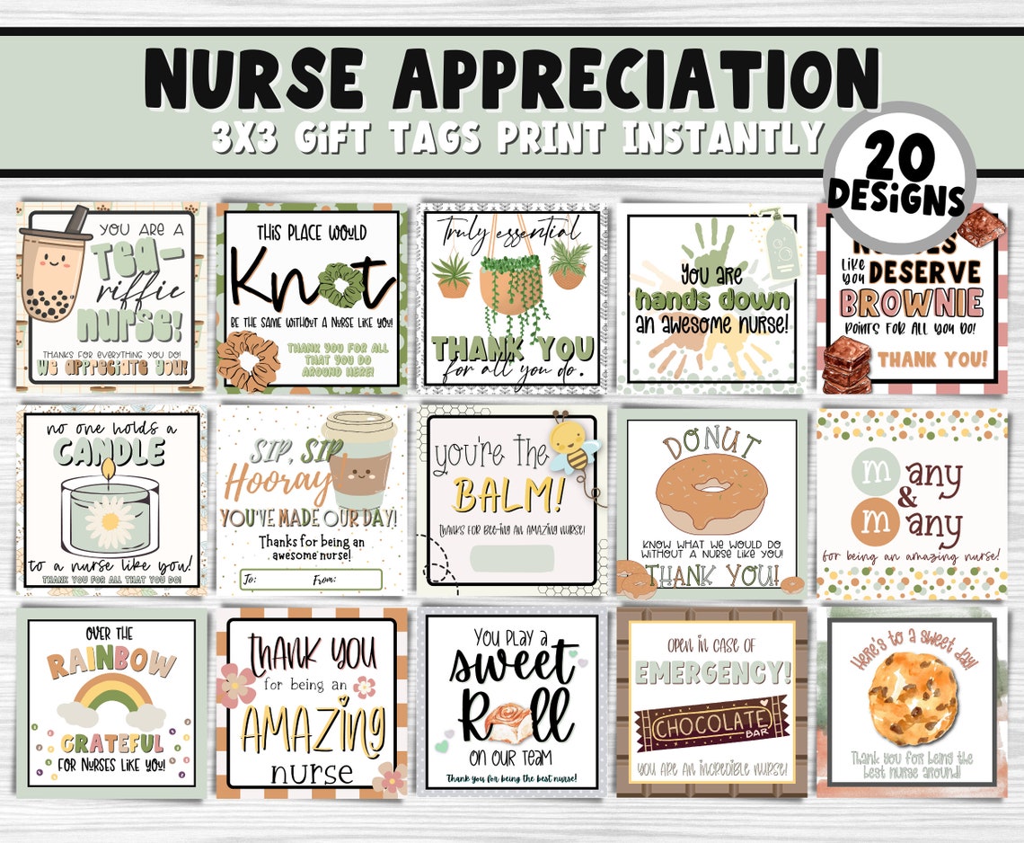 Registered NURSE Appreciation Printable Signs & Gift Tags - Etsy