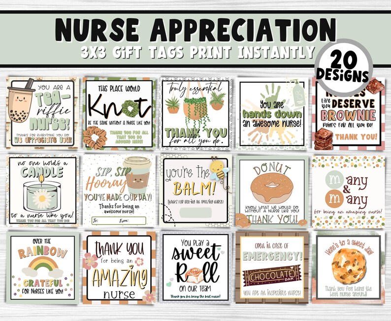 Registered NURSE Appreciation Printable Signs & Gift Tags - Etsy