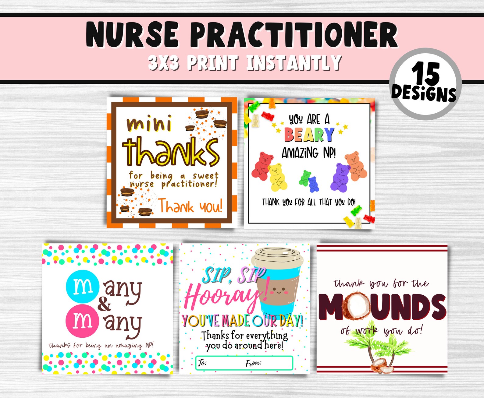 Nurse Practitioner Appreciation Printable Gift Tags | Hospital Staff ...