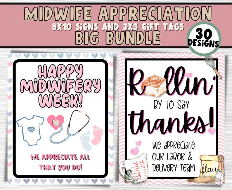 MIDWIFE Week Midwife Appreciation Signs and Gift Tags - Etsy