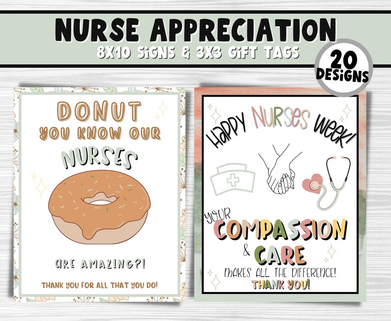 Registered NURSE Appreciation Printable Signs & Gift Tags - Etsy