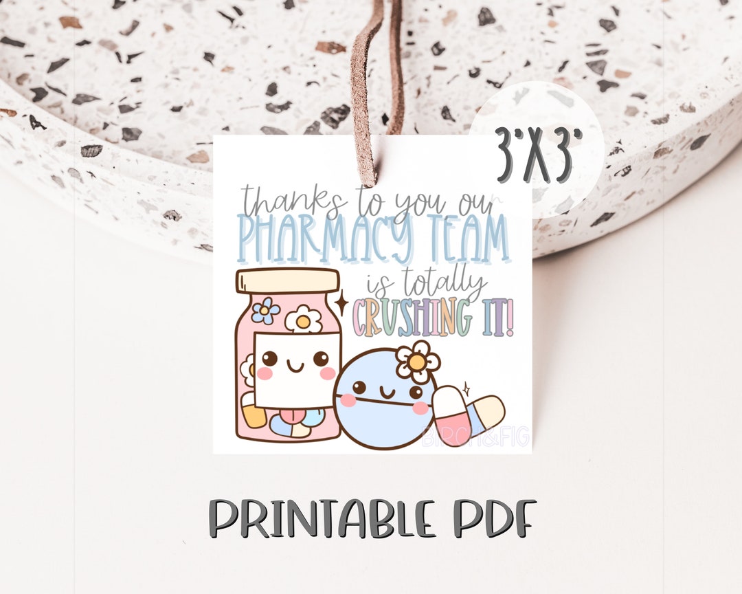PHARMACIST & PHARMACY Week Printable Gift Tag | Employee Appreciation ...
