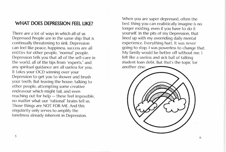DEPRESSION Ain't the Sads: A Zine About Mental Health | Etsy