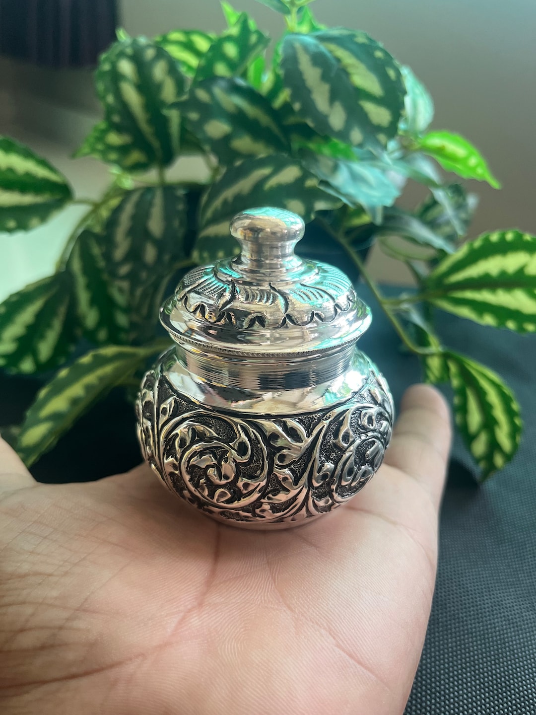 Indian Royal Traditional Pure Silver Elaichi Supari Box - 925 Pure ...