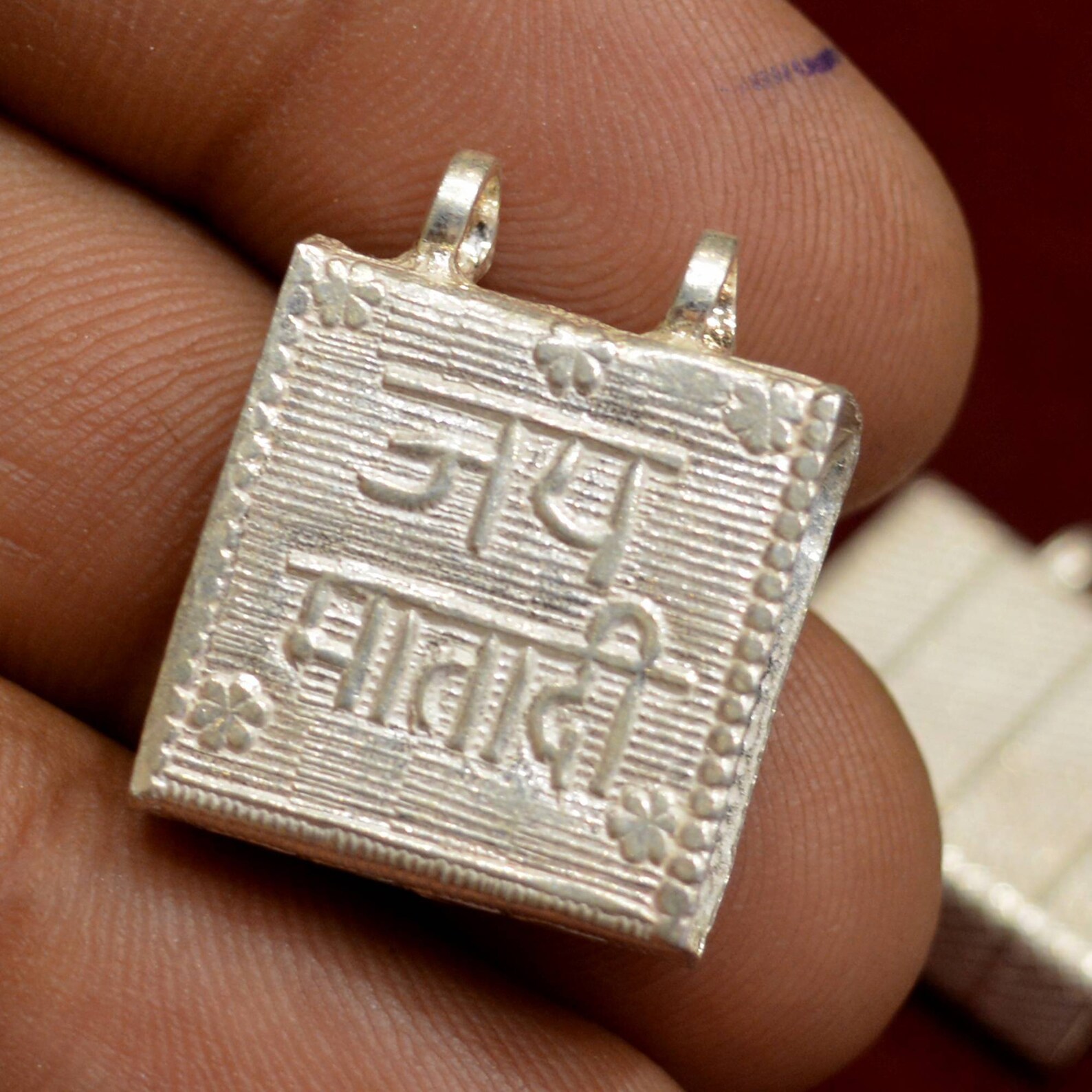 Silver Taweez With Black Thread India Kavach Antique Taweez | Etsy