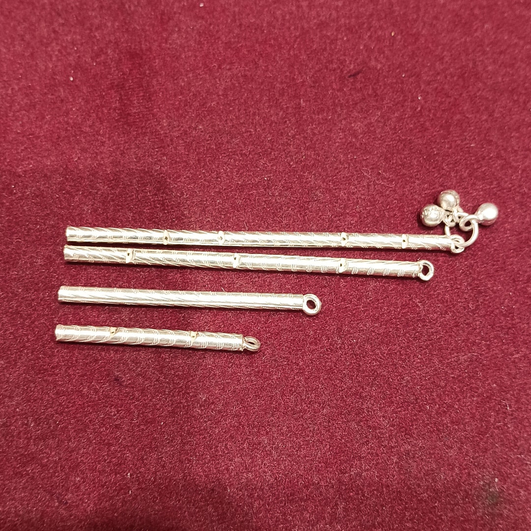 925 Sterling Silver Idol Krishna Flute, Handmade Silver Bansuri, Laddu ...