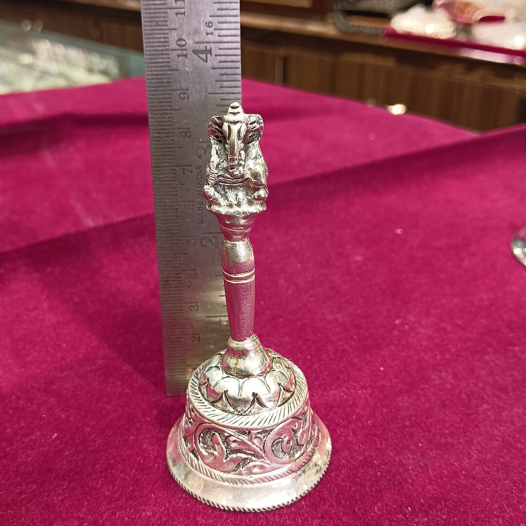 Sterling Silver Bell Hanuman/ganesh Ji Pooja Bell/ghanti at Home or ...