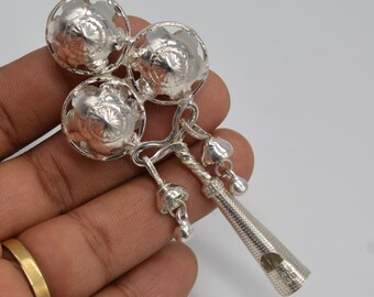 Silver Baby Rattle | Etsy