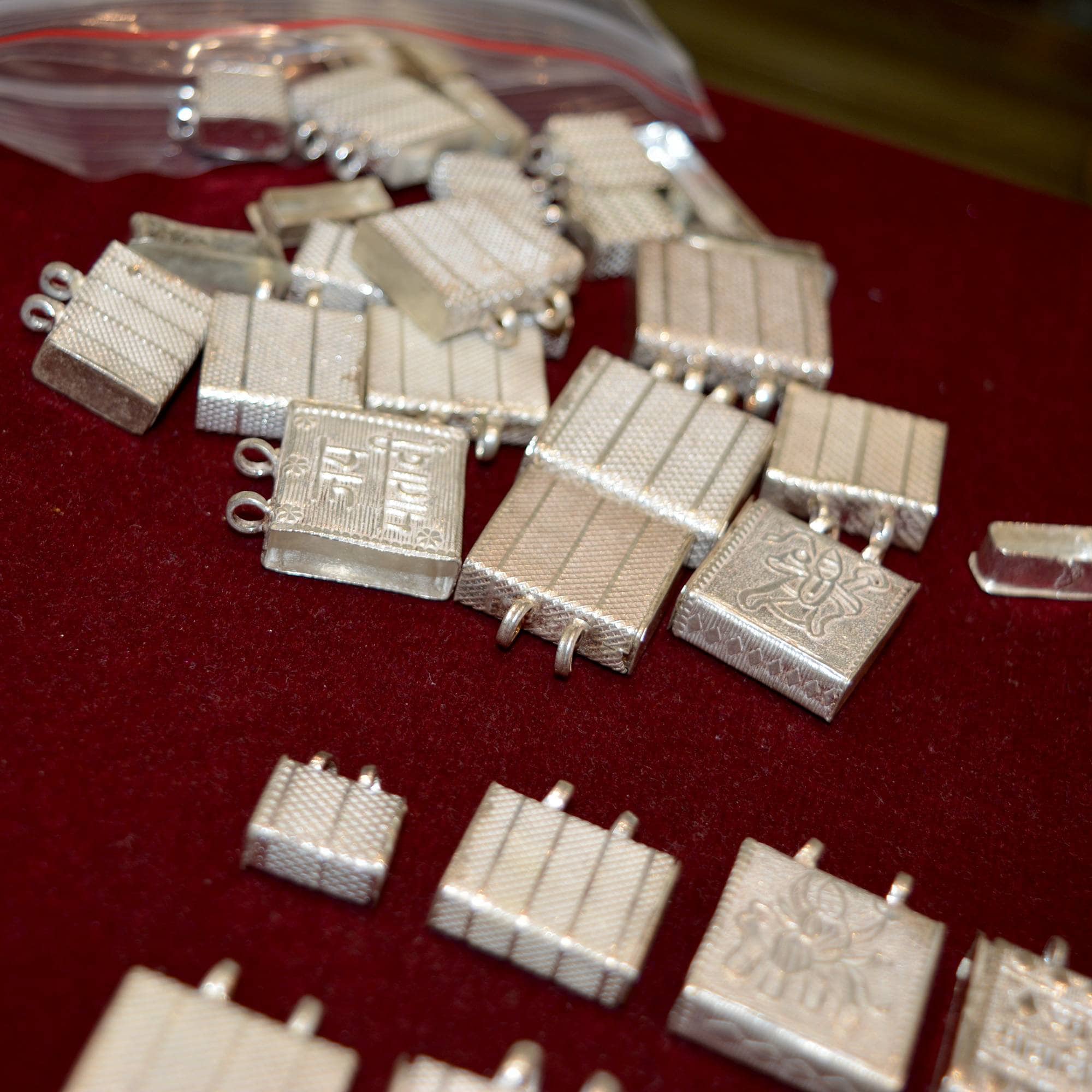 Silver Taweez With Black Thread India Kavach Antique Taweez | Etsy