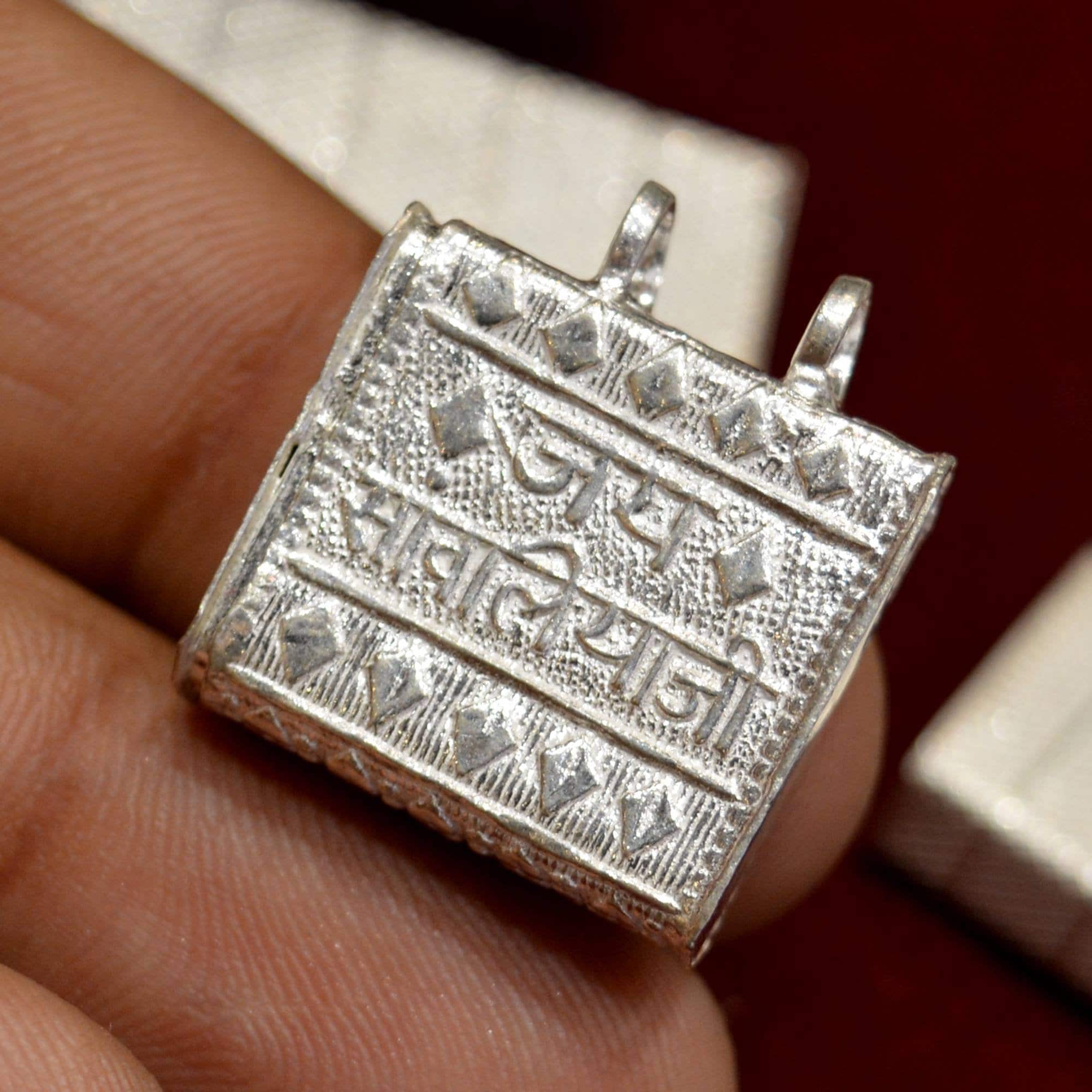 Silver Taweez With Black Thread India Kavach Antique Taweez | Etsy