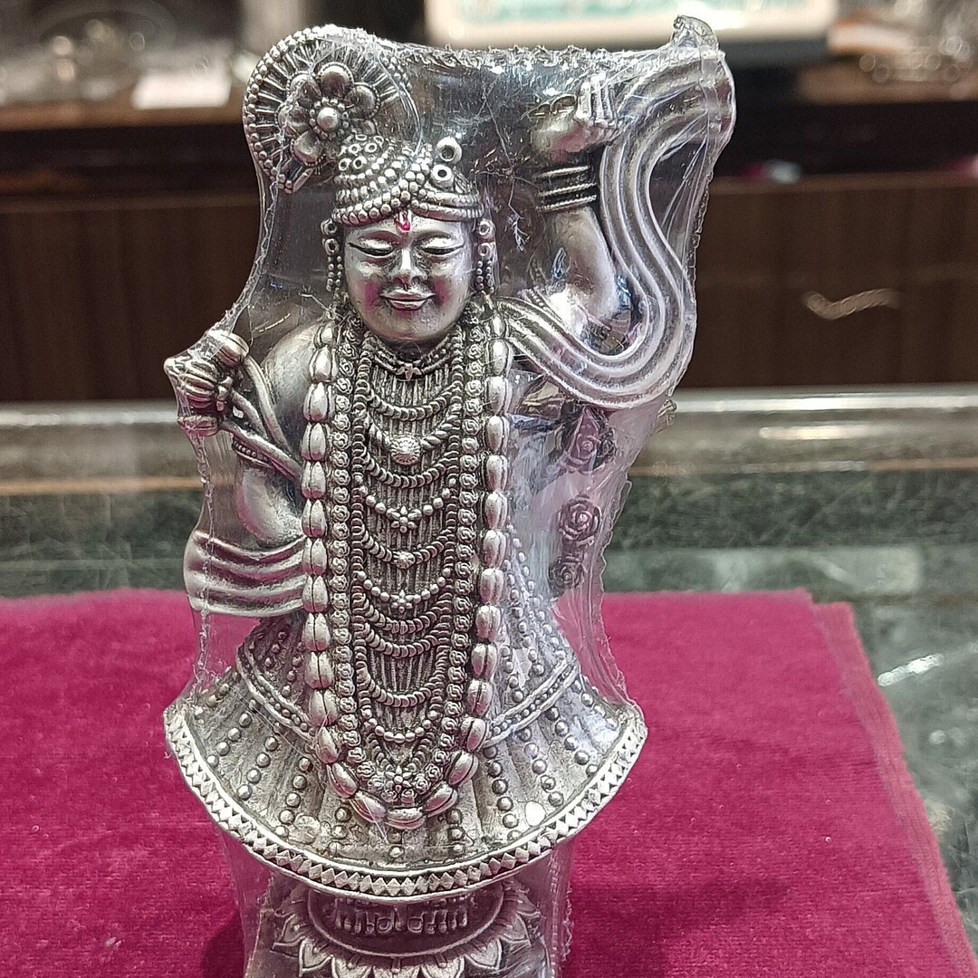 999 Pure Solid Silver Handmade Divine Hindu God Shreenath Ji Nathdwara ...