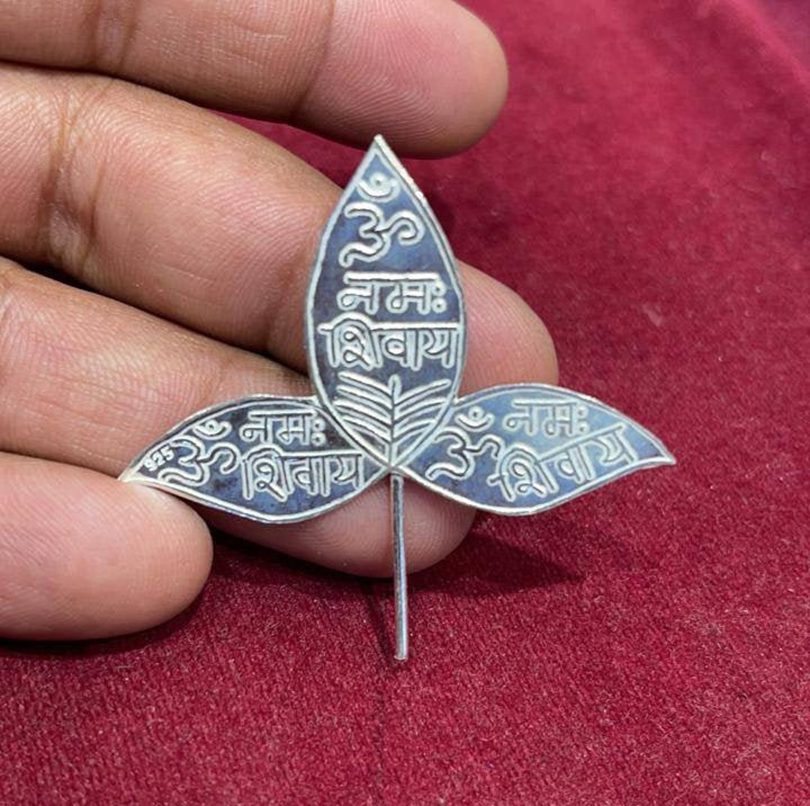 925 Pure Silver Bel Patra, Lord Shiva Worshiping, Handmade Silver ...