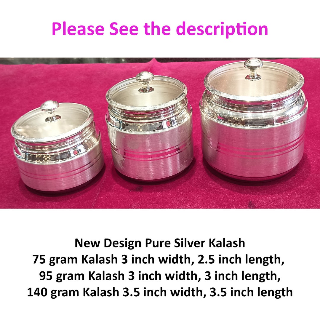 Pure Sterling Silver Ghee Pot: Puja Oil Jar, Kitchen Utensil - Etsy